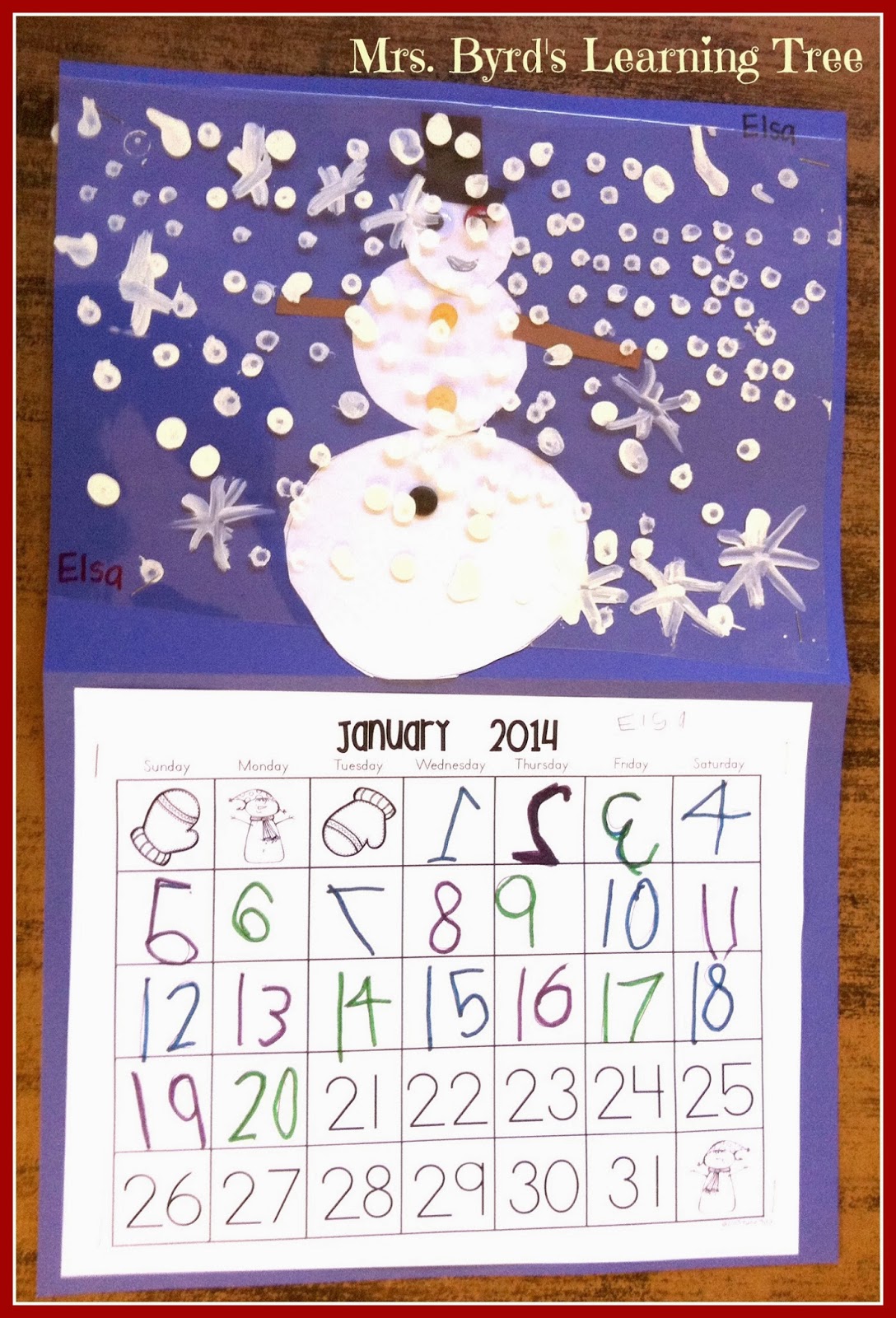 Mrs. Byrd's Learning Tree: Dream Snow Calendars