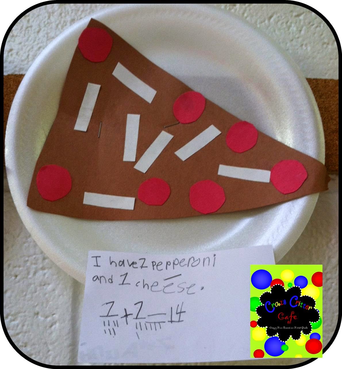 Crazy Critter Cafe : Addition Pizzas Craftivity Make Math Fun!