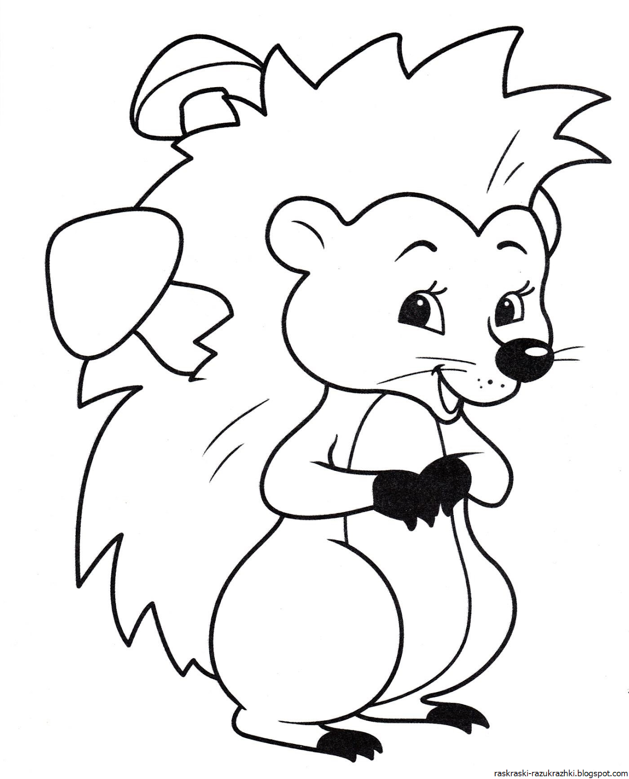 Еж Раскраска Для Детей