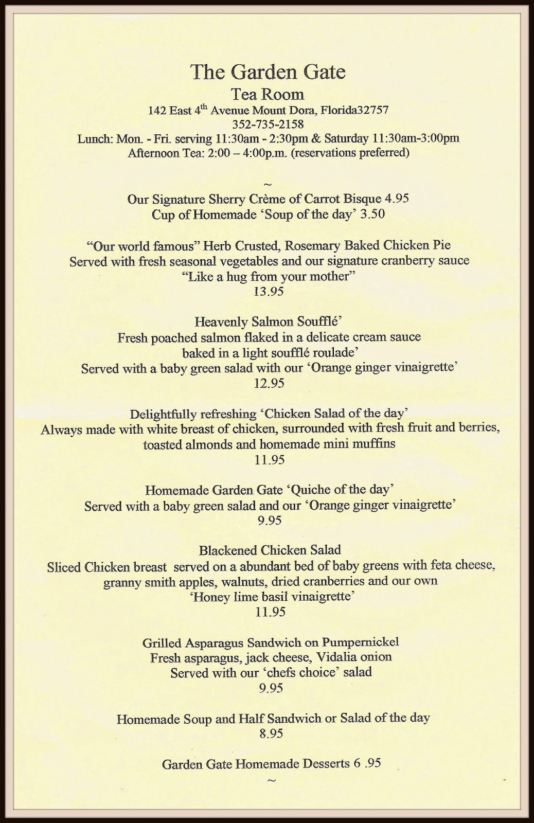 Relevant Tea Leaf: Lunch at the Garden Gate Tea Room