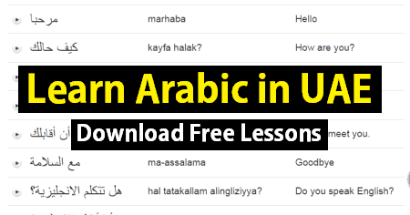Learn Arabic in UAE with basic Arabic Words - UAE Labours Blog