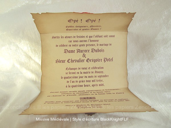 Faire-part de Styles: Missive Médiévale, nouvelles versions