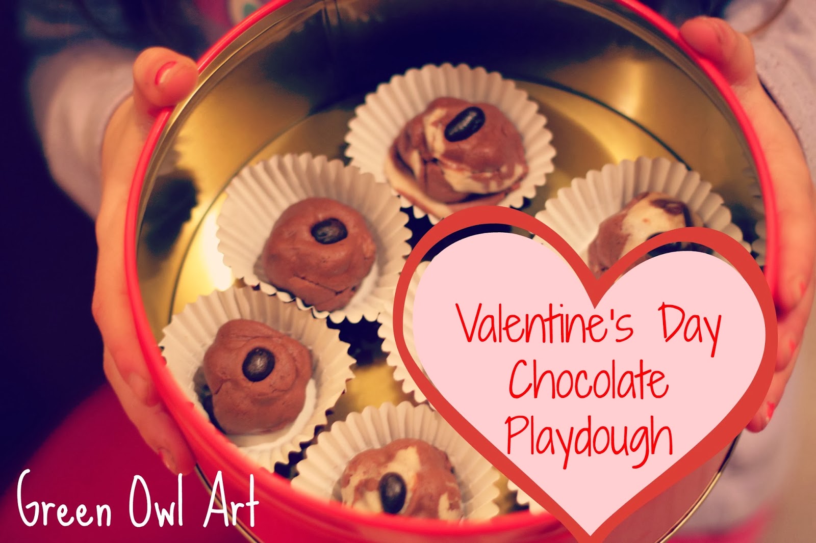 Green Owl Art: Chocolate Playdough for Valentine's Day