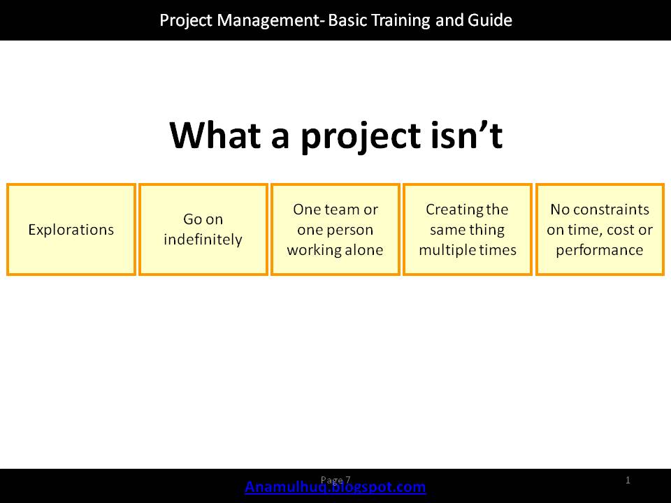 Project Management : Project Management Basic Training Guide : Session 1