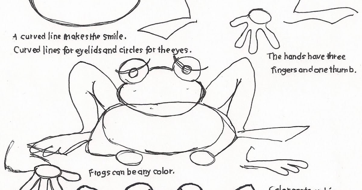 How to Draw Worksheets for The Young Artist: How to Draw a Frog