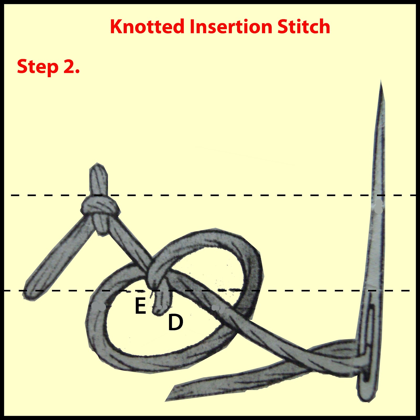Craft Ideas: Knotted Insertion Stitch