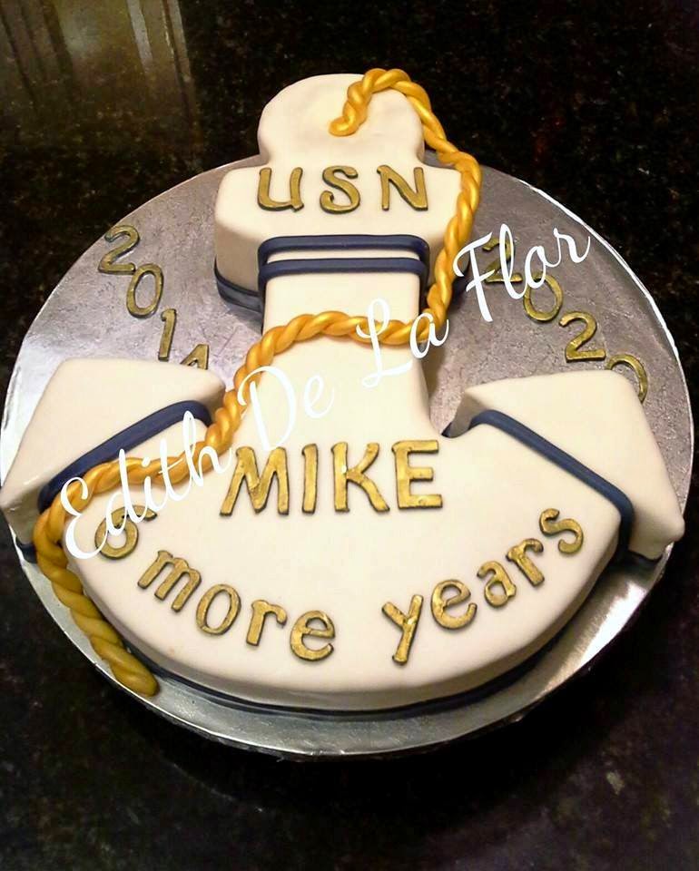 CREATIONS BY EDITH, Cake & Cold porcelain designs: A US Navy Anchor cake