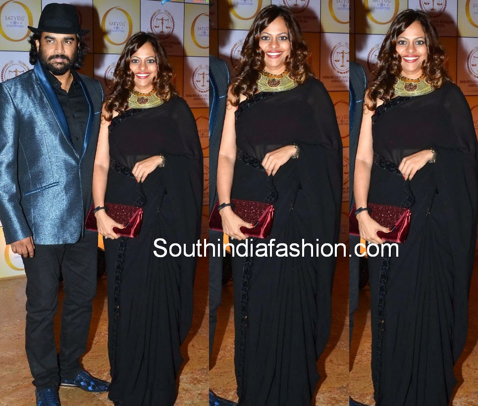 Madhavan Wife Sarita in Black Saree