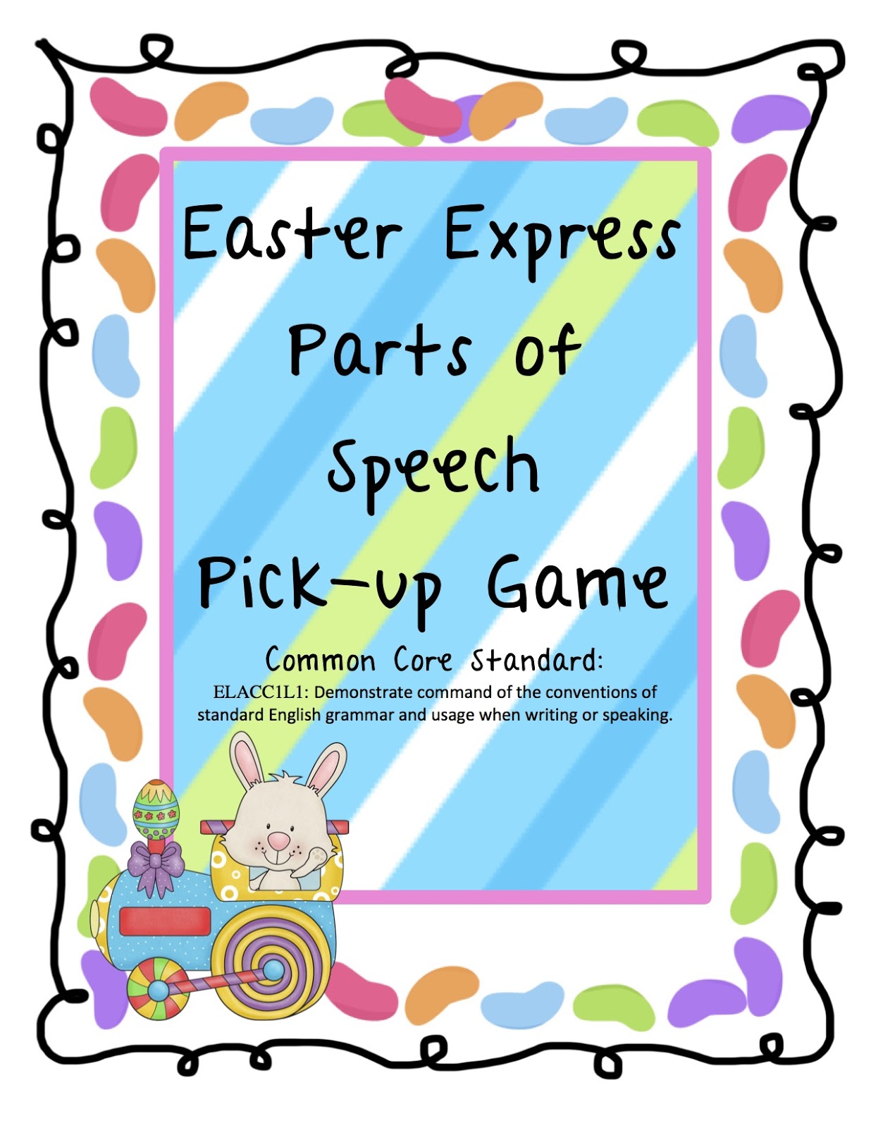 Creatively Crazy With Learning: Easter Express Parts of Speech Pick-Up Game