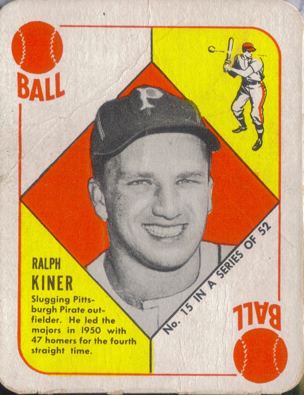 foul bunt: 1951 Topps Red Back #15 - Ralph Kiner
