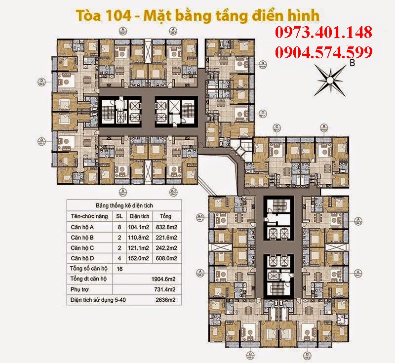 Sơ đồ thiết mặt bằng tòa Ruby 104 Goldmark City