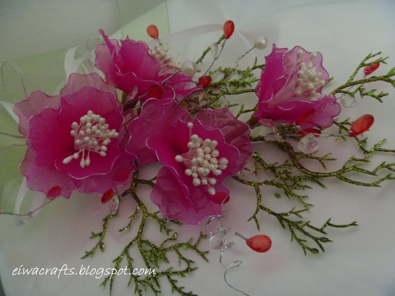 eiwacrafts...: Bunga Dulang Stokin Pink Purple