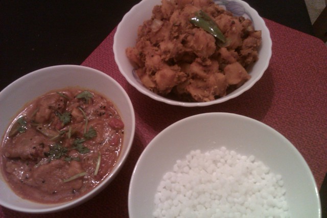 Pumpkin curry and besan pakoda curry - The Saffron Platter