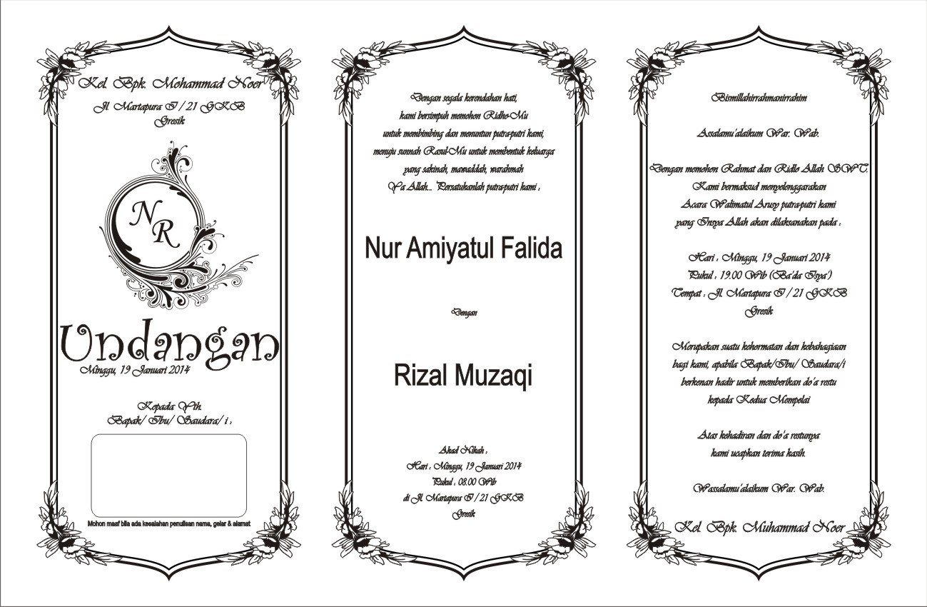 83+ Contoh Undangan Pernikahan Foto Copy Terbaik Gratis - Contoh Undangan