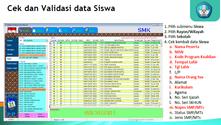 Cara Validasi Data Siswa di Aplikasi Pendataan UN - SIAP UJIAN