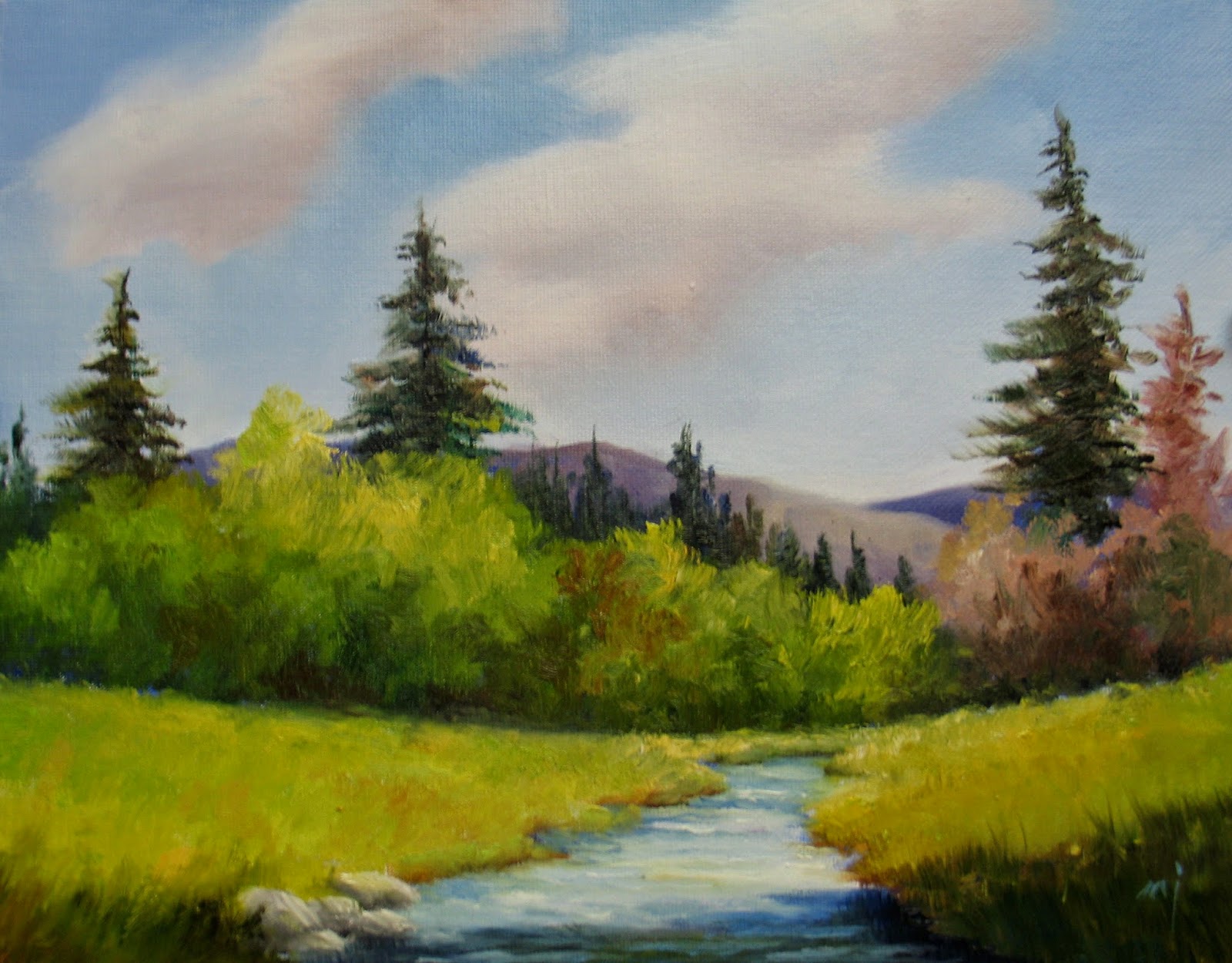 Nel's Everyday Painting: Mountain Stream - SOLD