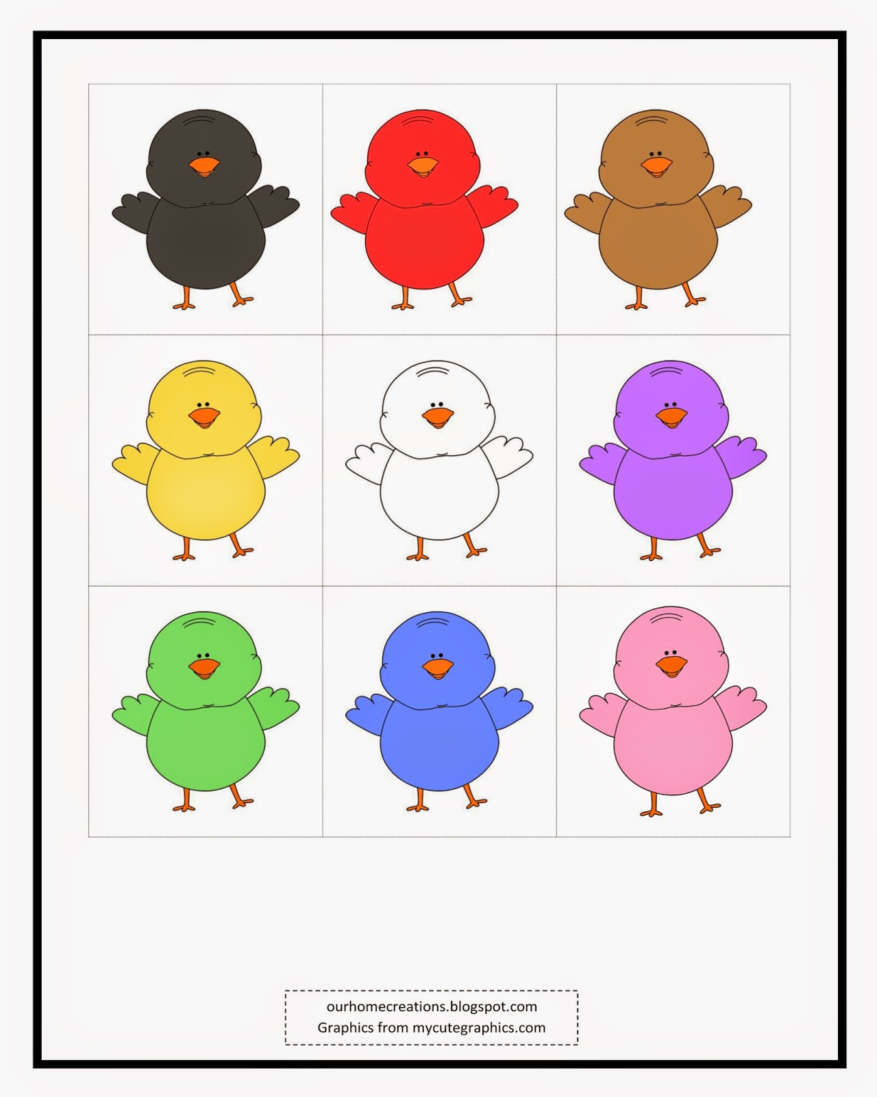 ourhomecreations: Chicken themed color recognition poem