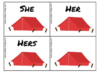 Liz's Speech Therapy Ideas: Camping with Pronouns!