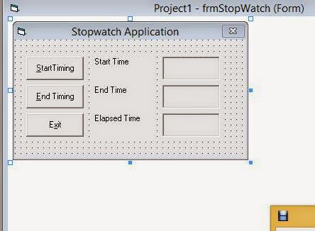 Microsoft Visual Studio 6.0 : Stopwatch program in vb6