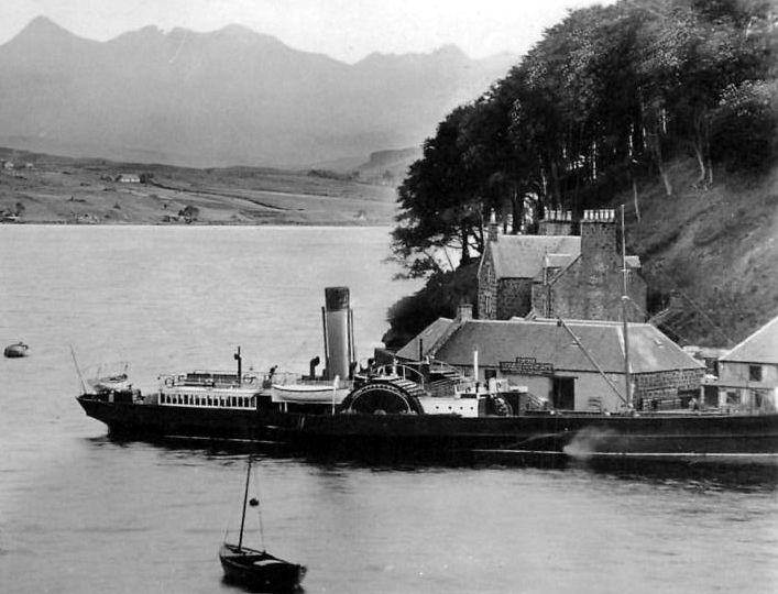 Tour Scotland: Old Photograph Paddle Steamer Portree Isle Of Skye Scotland