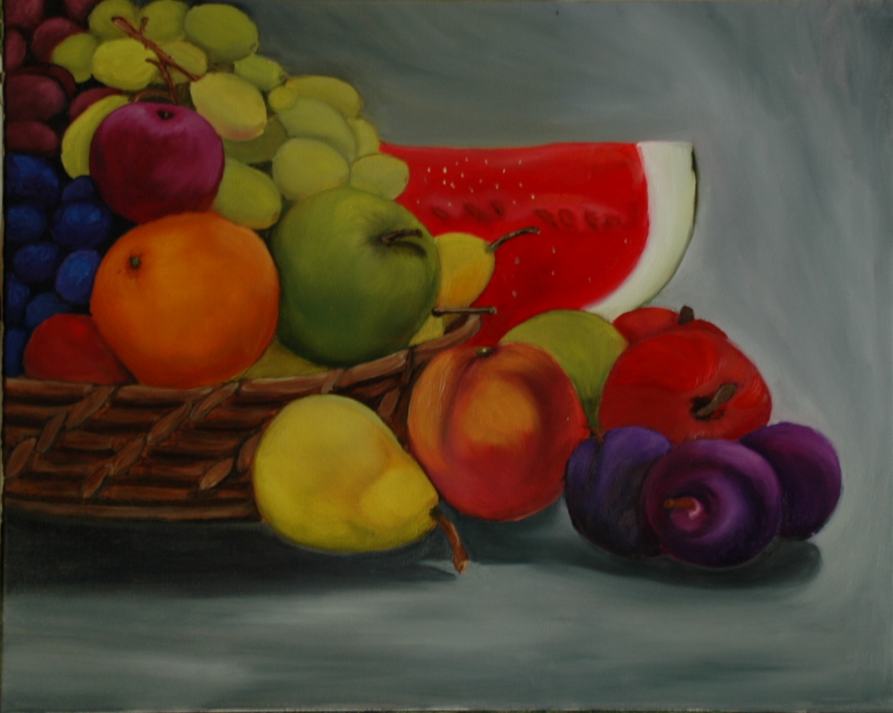 Catherine Clark fine art: basket of Friut