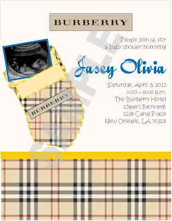 Solutions...Event Design by Kelly: Burberry Theme Baby Shower Invitations
