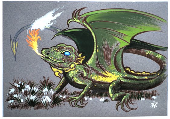 Art By-Products: Little Green Fire Lizard