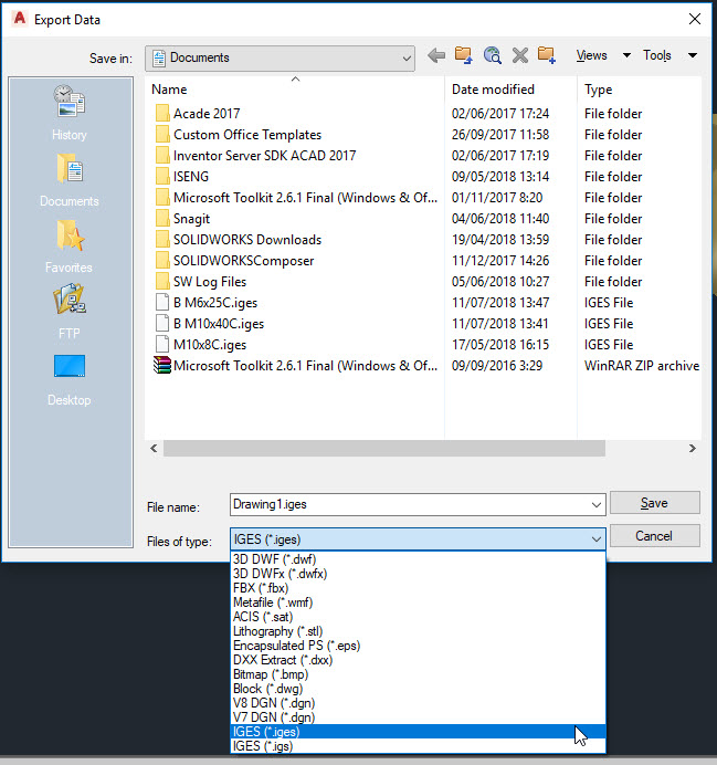 Cara export file .dwg ke .igs/.iges - WebMasDwi