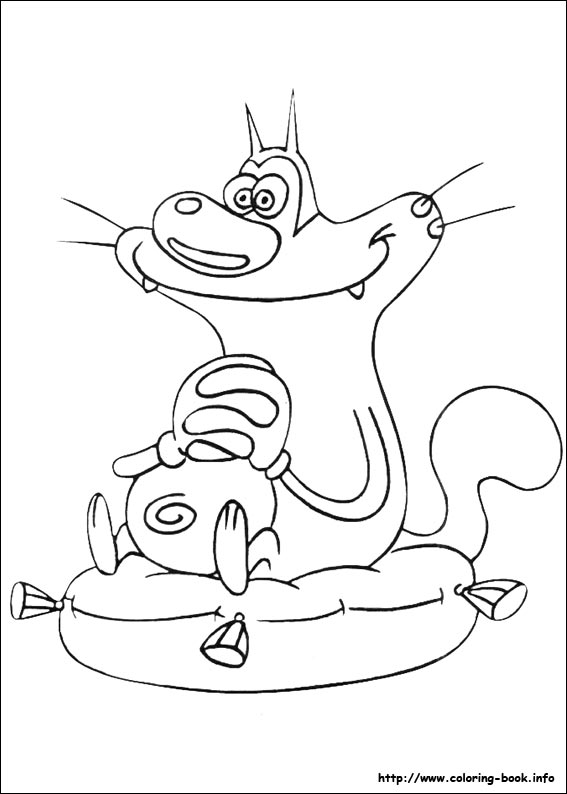 oggy and the cockroaches coloring page | Coloring Draw