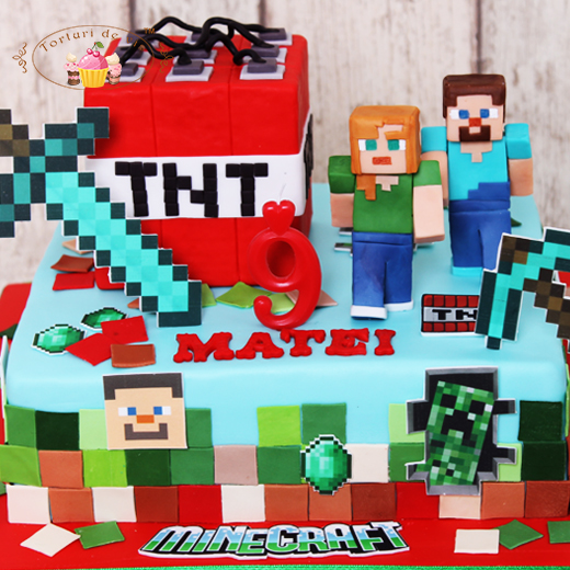 Torturi de vis: Tort Minecraft pentru Matei