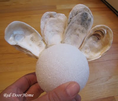 Red Door Home: Decorating with Shells – An Oyster Shell Ball Tutorial