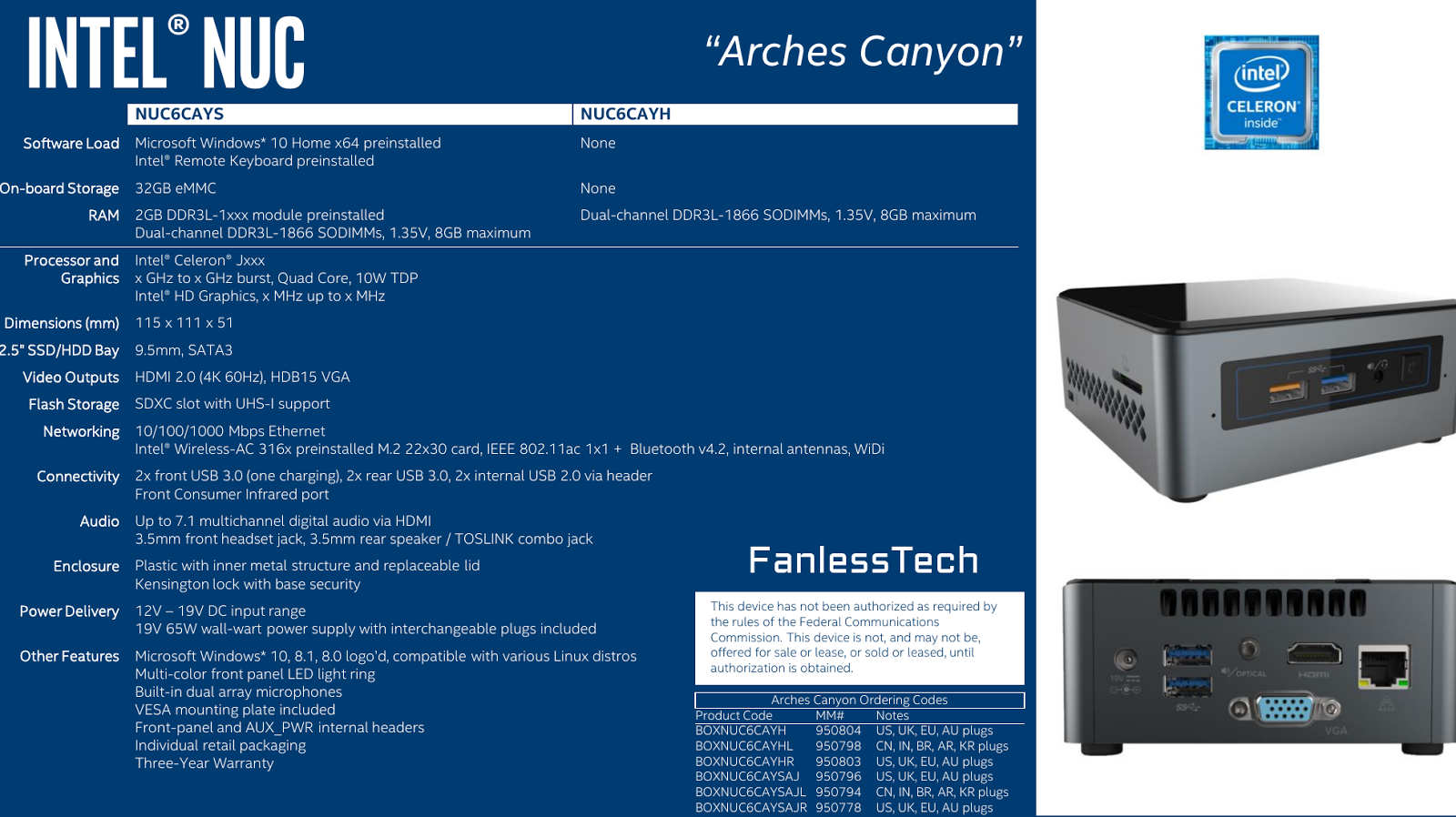 FanlessTech: EXCLUSIVE: Kaby Lake / Apollo Lake NUC specs