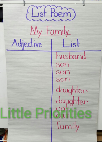 List Poem Template - Freebie | Little Priorities