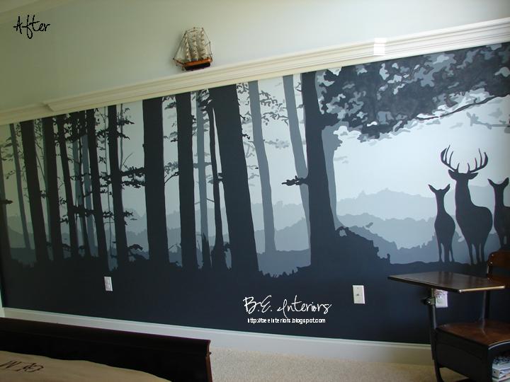 B.E. Interiors: Woodland Night Scene Mural