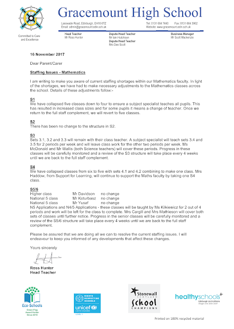 Maths Letter - Gracemount High School
