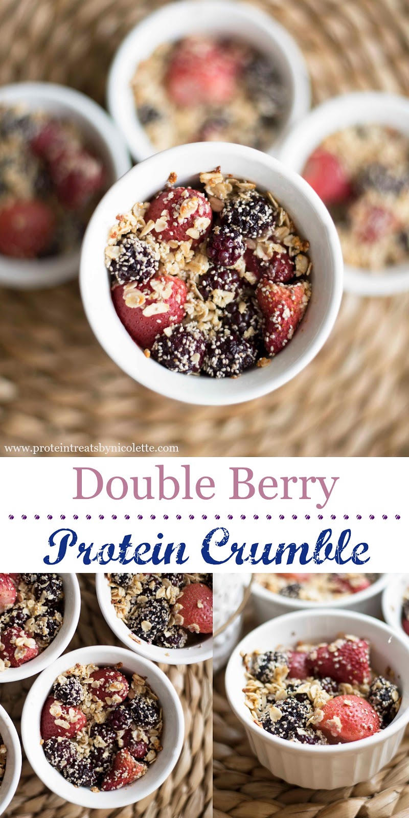Protein Treats By Nicolette : Double Berry and Chia Protein Crumble