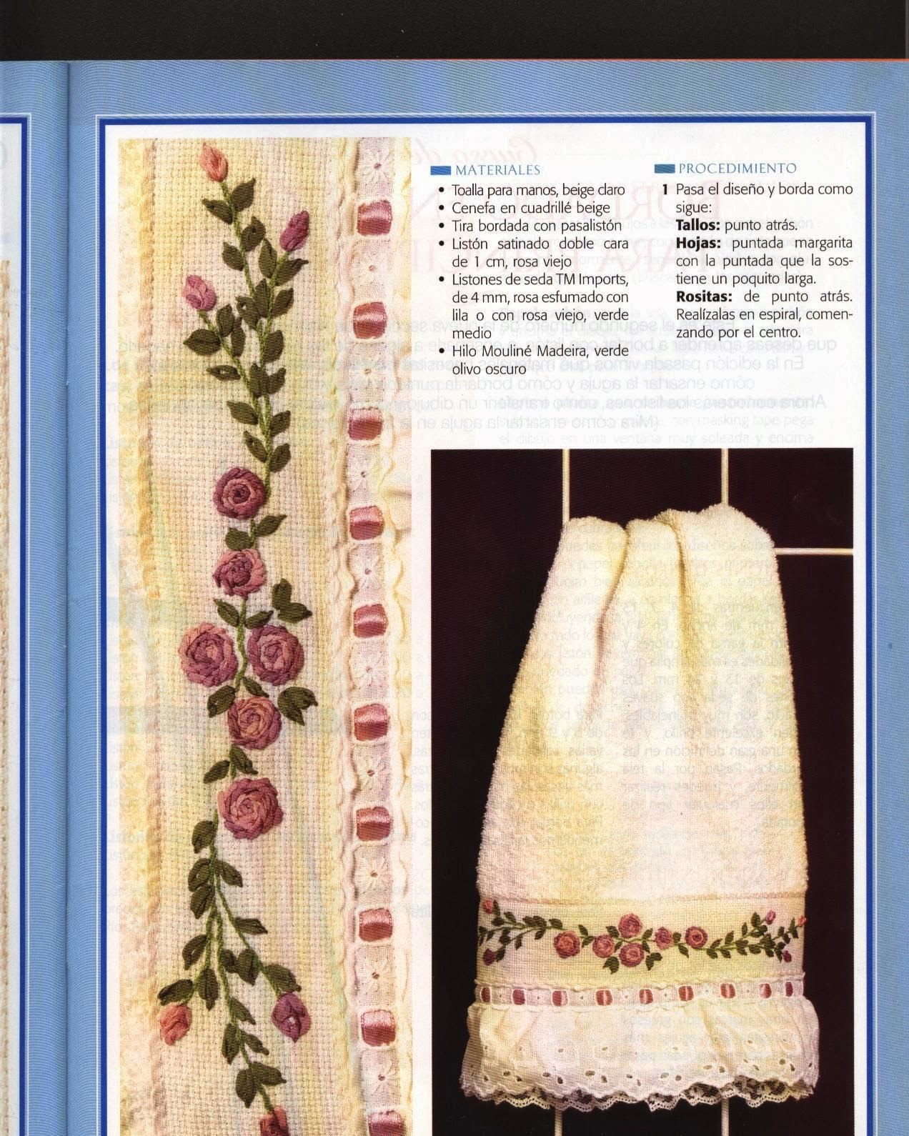 Revista bordado en listón y punto de cruz | Revistas de manualidades Gratis