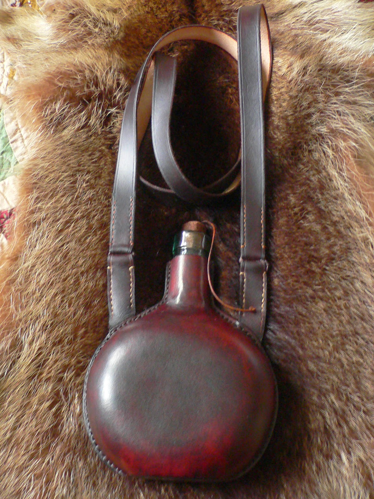 Leather from the Past: Leather Covered Water Bottle
