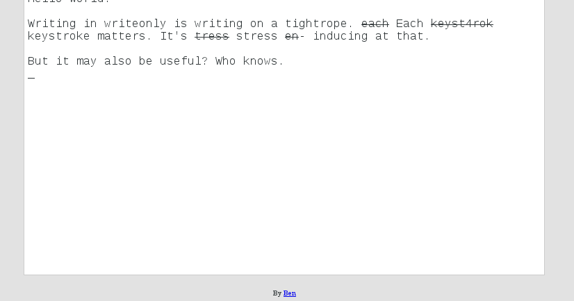 Ben's Journal: WriteOnly: Painful adventures in append only writing