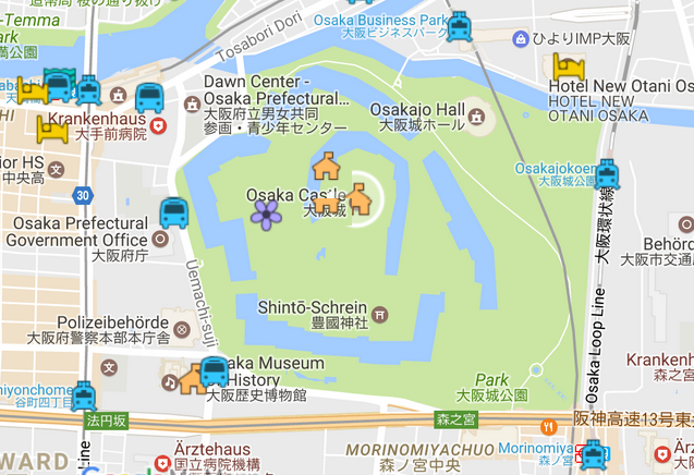Treasures of Osaka: Osaka Castle Bus Stops