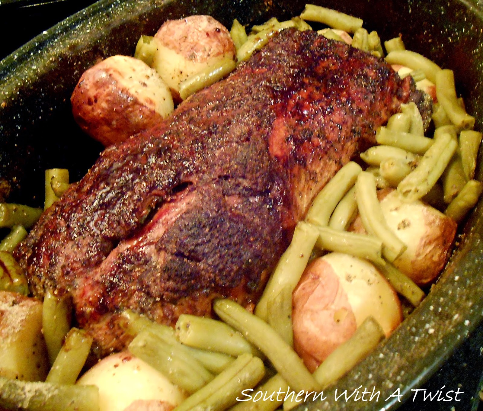 Southern With A Twist Greek Pork Loin With Red Potatoes And Green Beans