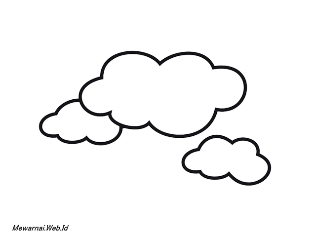 Sketsa Gambar Awan Lucu - Ide Mewarnai Gambar