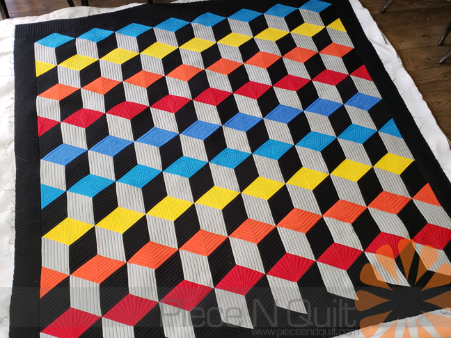 Piece N Quilt: Cube Quilt - Custom Machine Quilting by Natalia Bonner
