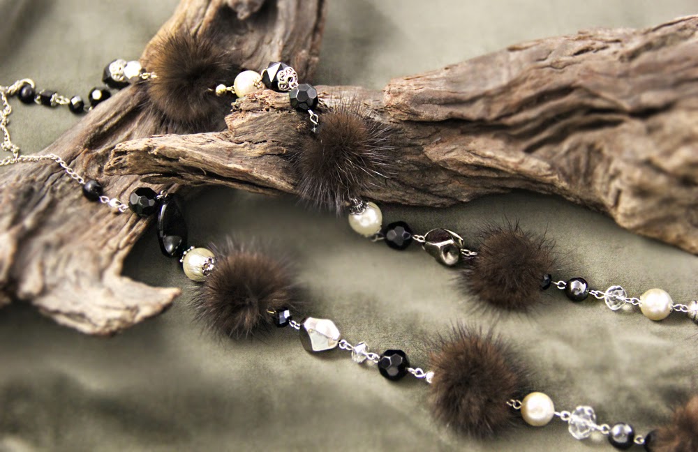 Украшения CATLOVER: Меховые длинные бусики из норки / Beads of mink