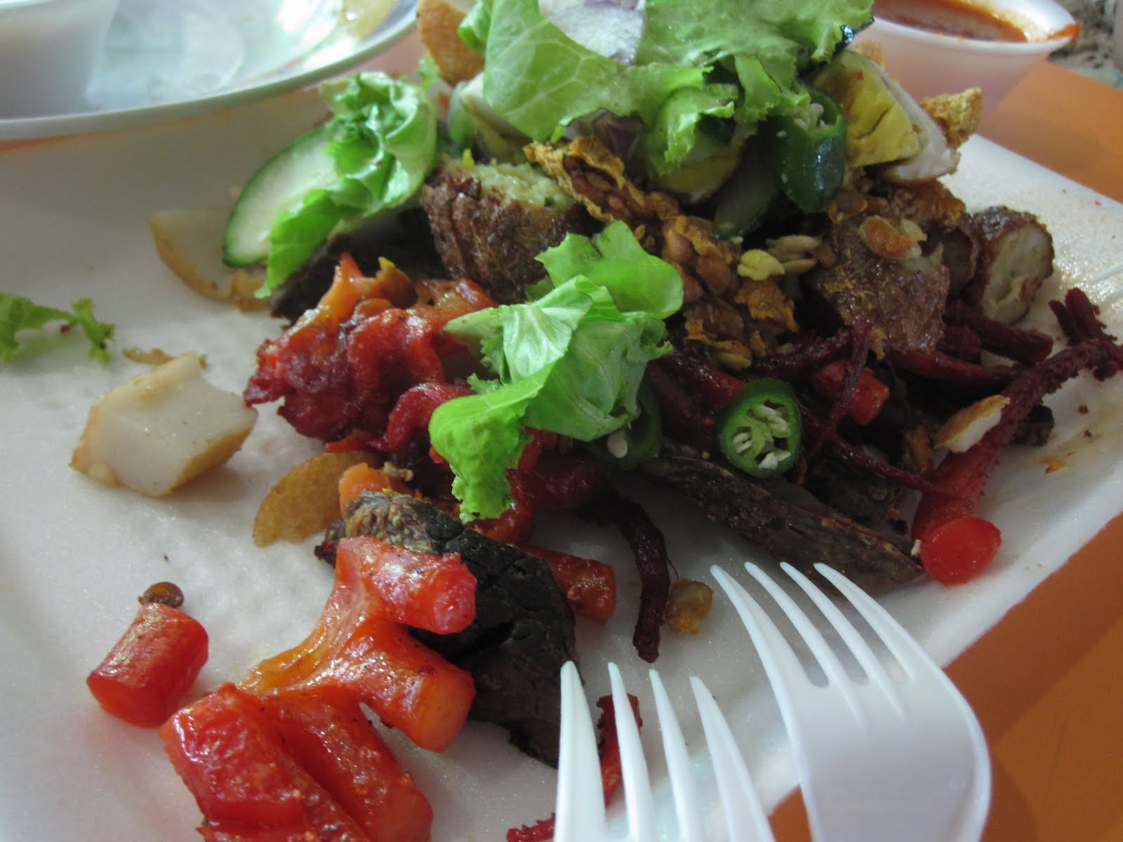 Small Potatoes Make The Steak Look Bigger: Indian rojak with paru goreng
