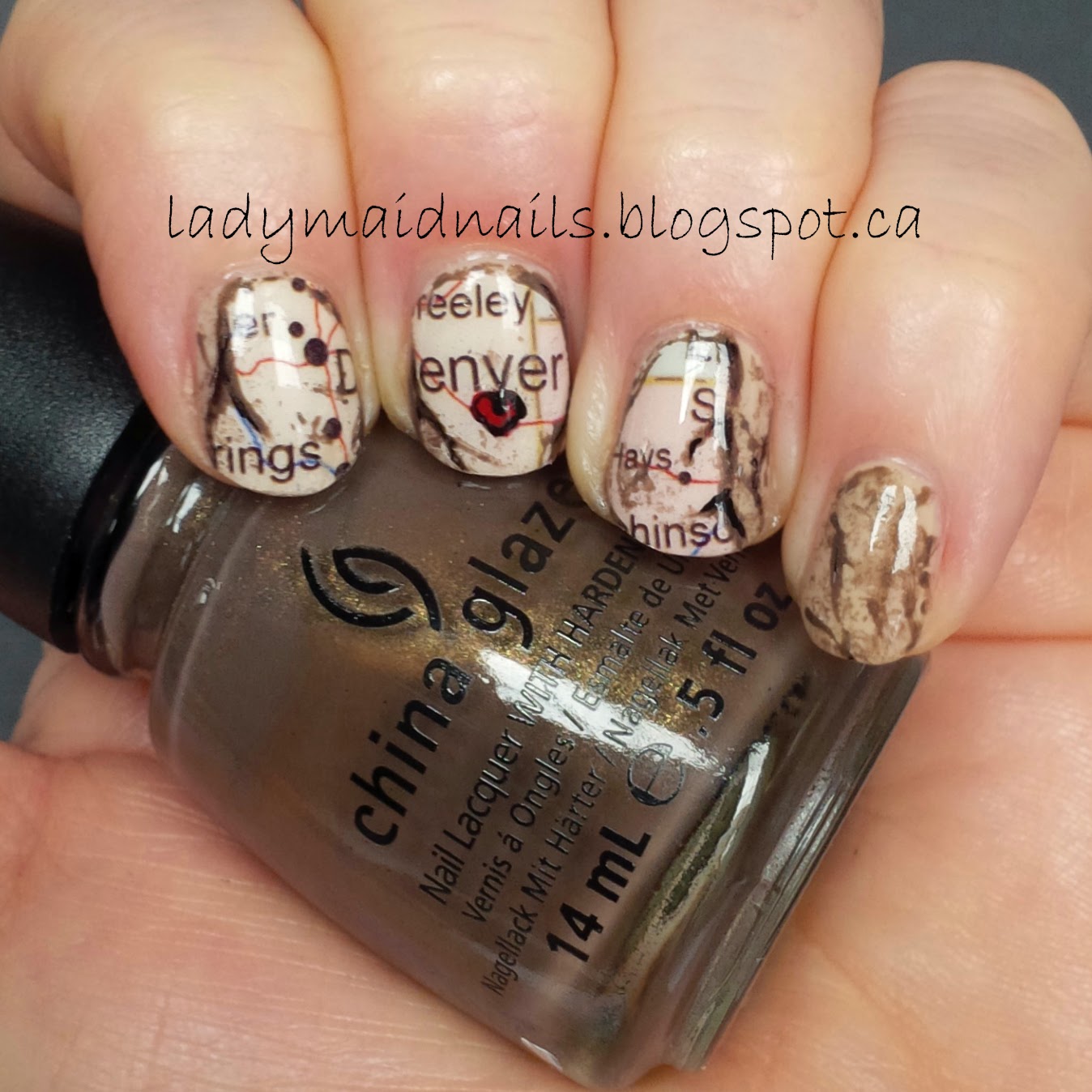 Lady Maid Nails: Born Pretty Water Slide Map Decal Review, Vintage Map ...