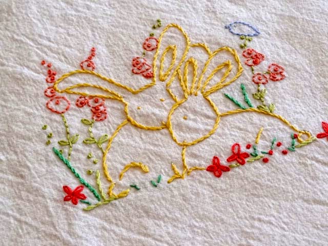 Easter Bunny Hand Embroidery and Greeting Cards