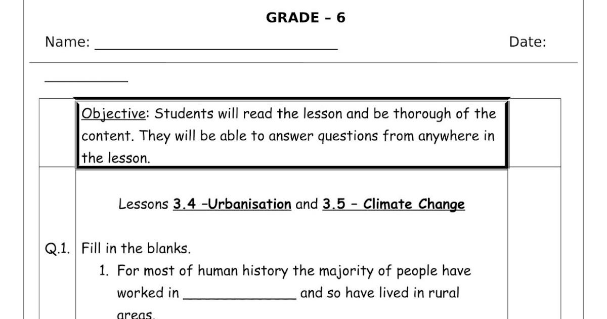 Birla World School Oman: Homework for Grade 6 as on 19-12-2018