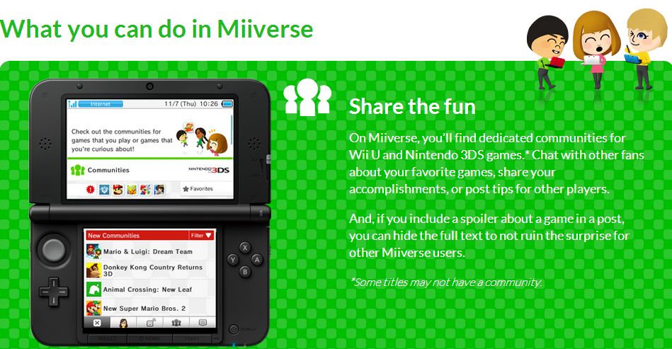 Teaser site do Miiverse e Nintendo Network do Nintendo 3DS já estão no ...