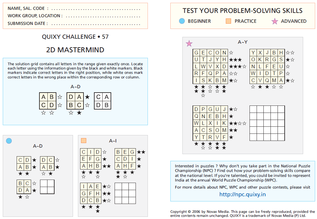 2D MASTERMIND (QC-57)